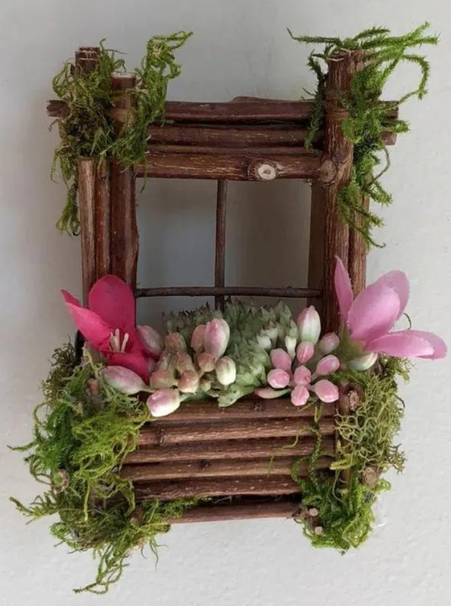 20 DIY ideas of beautiful natural windows from twigs and branches ...