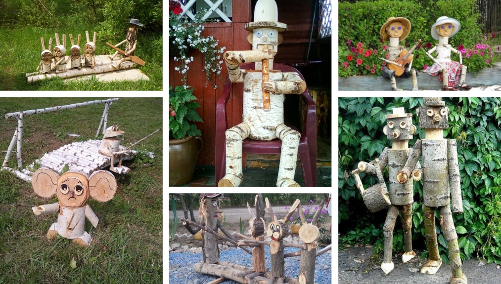 30 Fun DIY garden decoration ideas with wooden log figures | My desired ...
