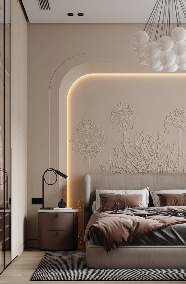 Headboard with LED lighting: how to do it and 48 great ideas for ...