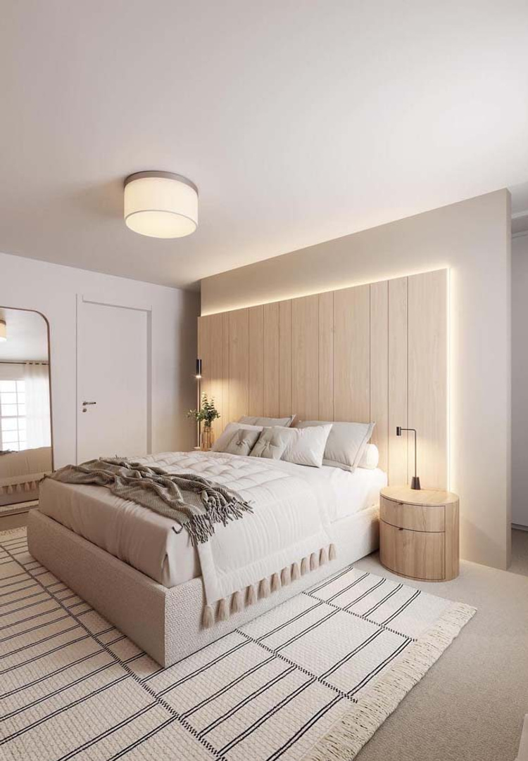 Headboard with LED lighting: how to do it and 48 great ideas for ...