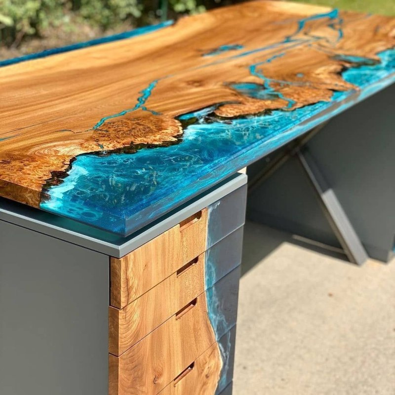 42 Great ideas for epoxy resin and wood furniture, how to make them ...
