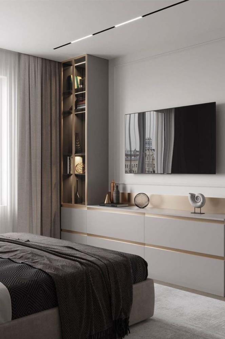 TV in the bedroom: tips and 50 perfect images for inspiration | My ...