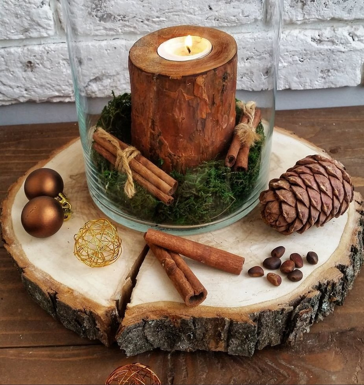 35 Enchanting Christmas Decorations with Log Slices That You Will love ...