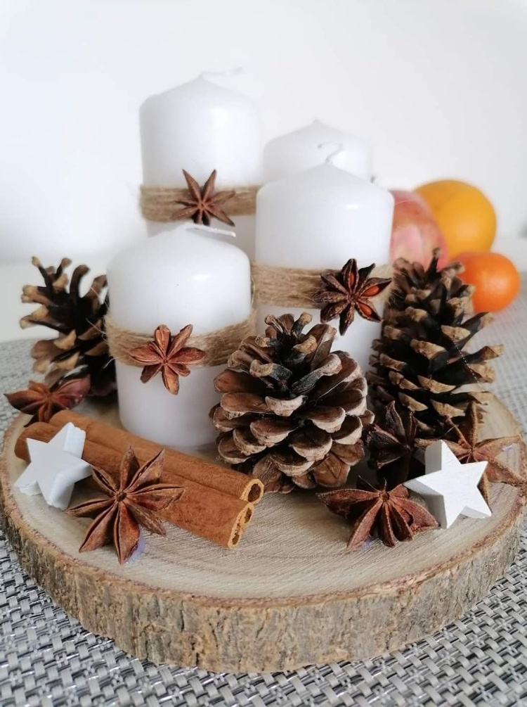 35 Enchanting Christmas Decorations with Log Slices That You Will love ...