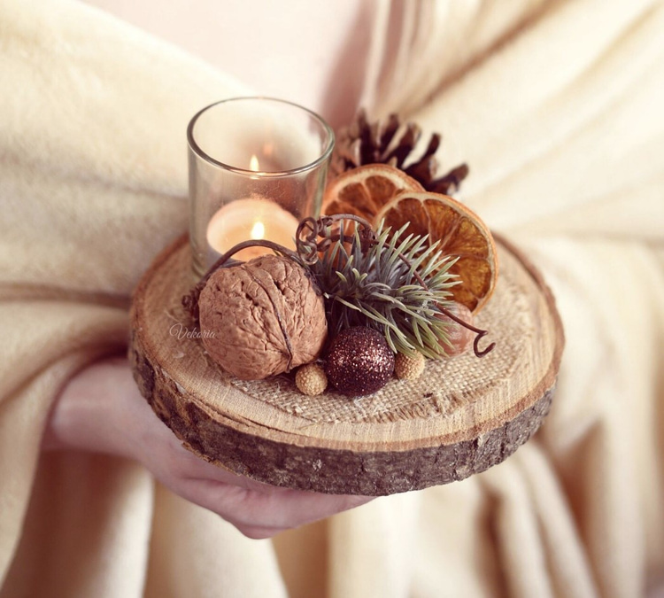 35 Enchanting Christmas Decorations with Log Slices That You Will love ...