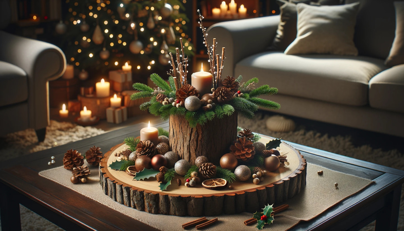 35 Enchanting Christmas Decorations with Log Slices That You Will love ...