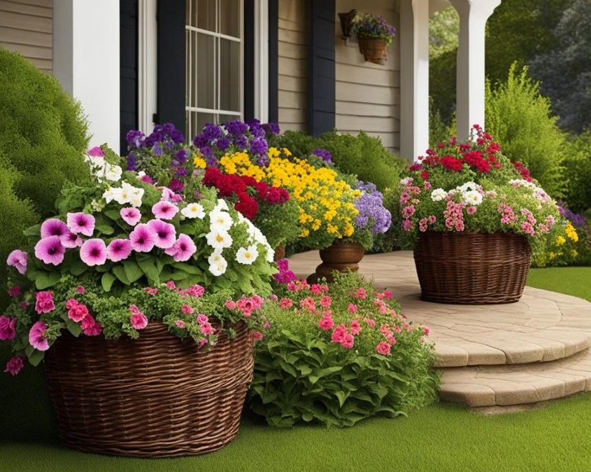 Transform Your Outdoor Space: Plant Flowers in Wicker Baskets for a ...