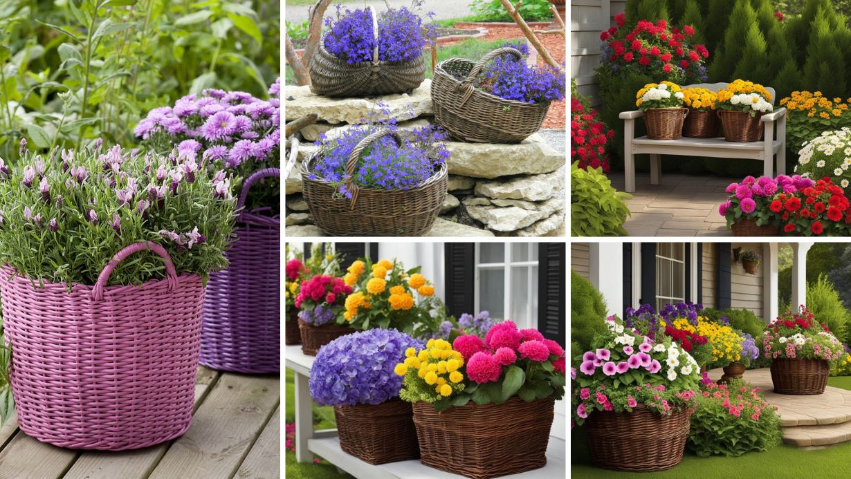 Transform Your Outdoor Space: Plant Flowers in Wicker Baskets for a ...