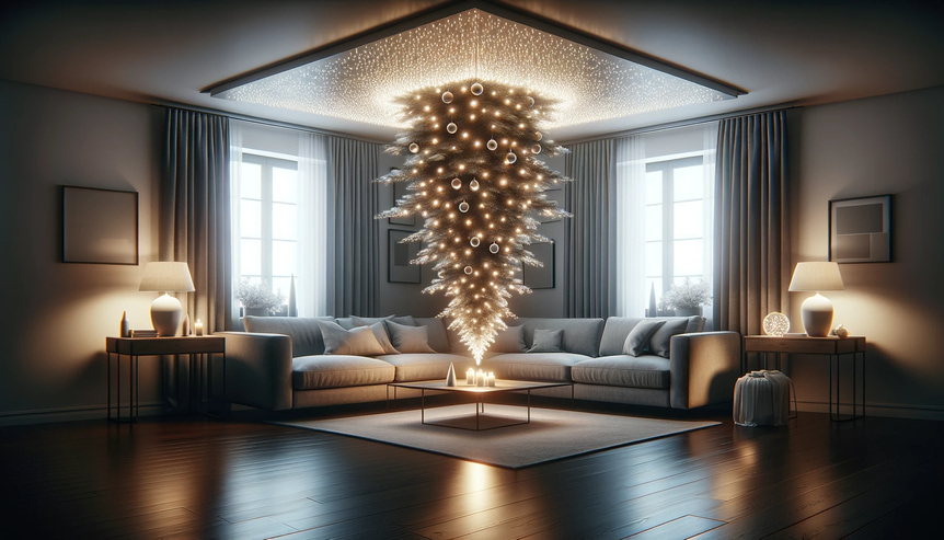 Upside-Down Christmas Tree: How to Hang, Decorate it and 40 Beautiful ...