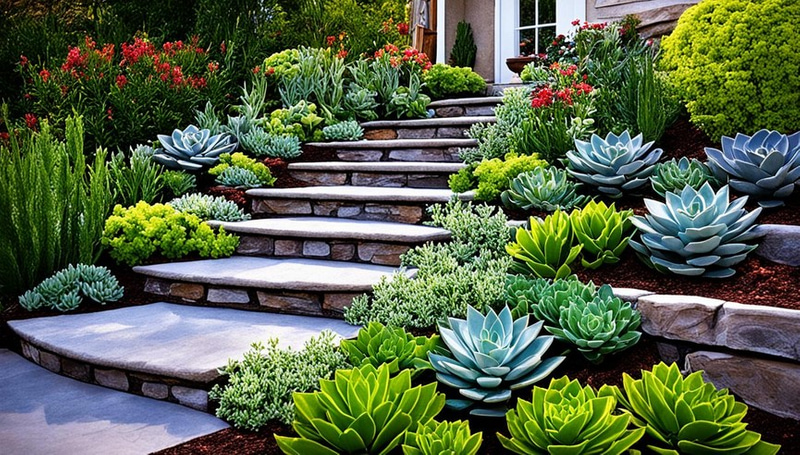 How to Create an Idyllic Garden with Potted Plants on Outdoor Stairs ...