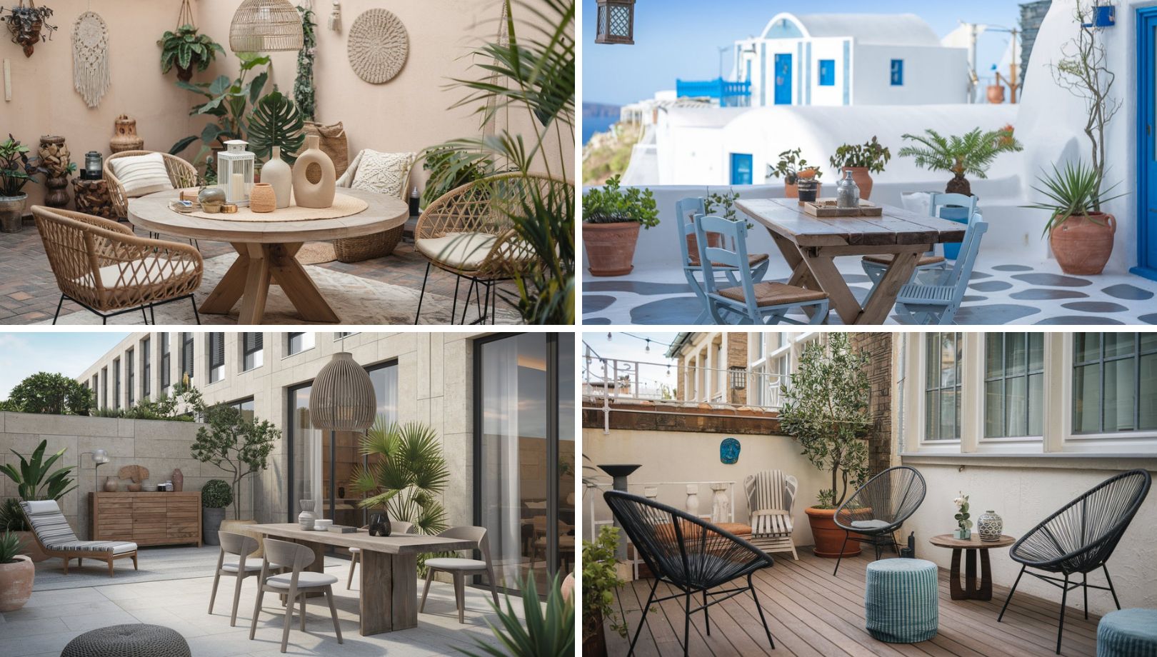 Popular living styles for decorating and furnishing a terrace
