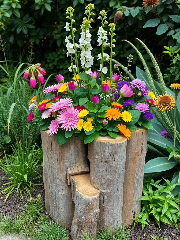 Tree Trunks Into Stunning Planters: Natural Decor Ideas | My desired home