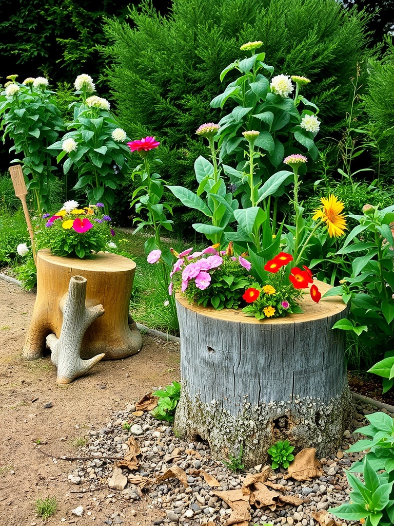 Tree Trunks Into Stunning Planters: Natural Decor Ideas | My desired home